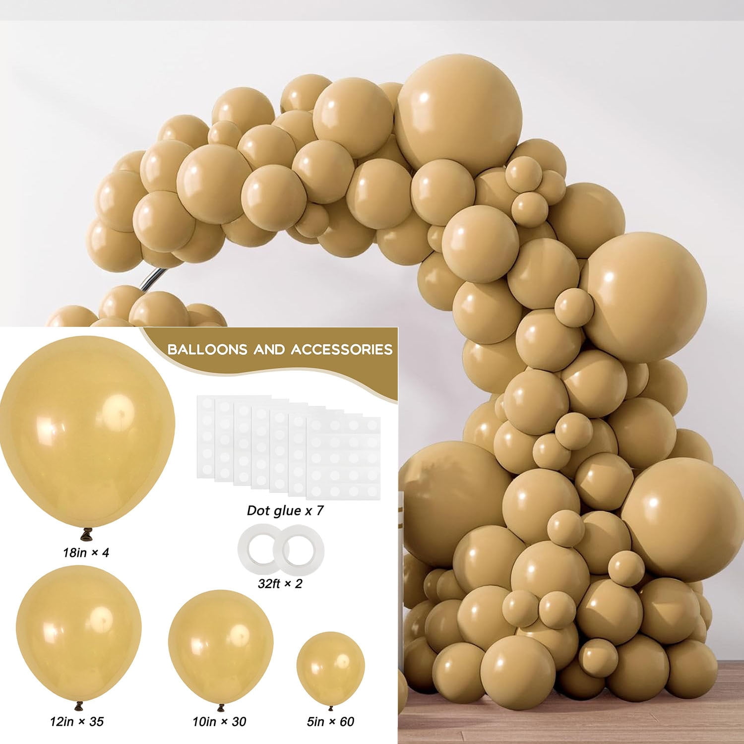 Balloon Set 129pcs Solid Color Latex Balloon Package Party Decoration ...