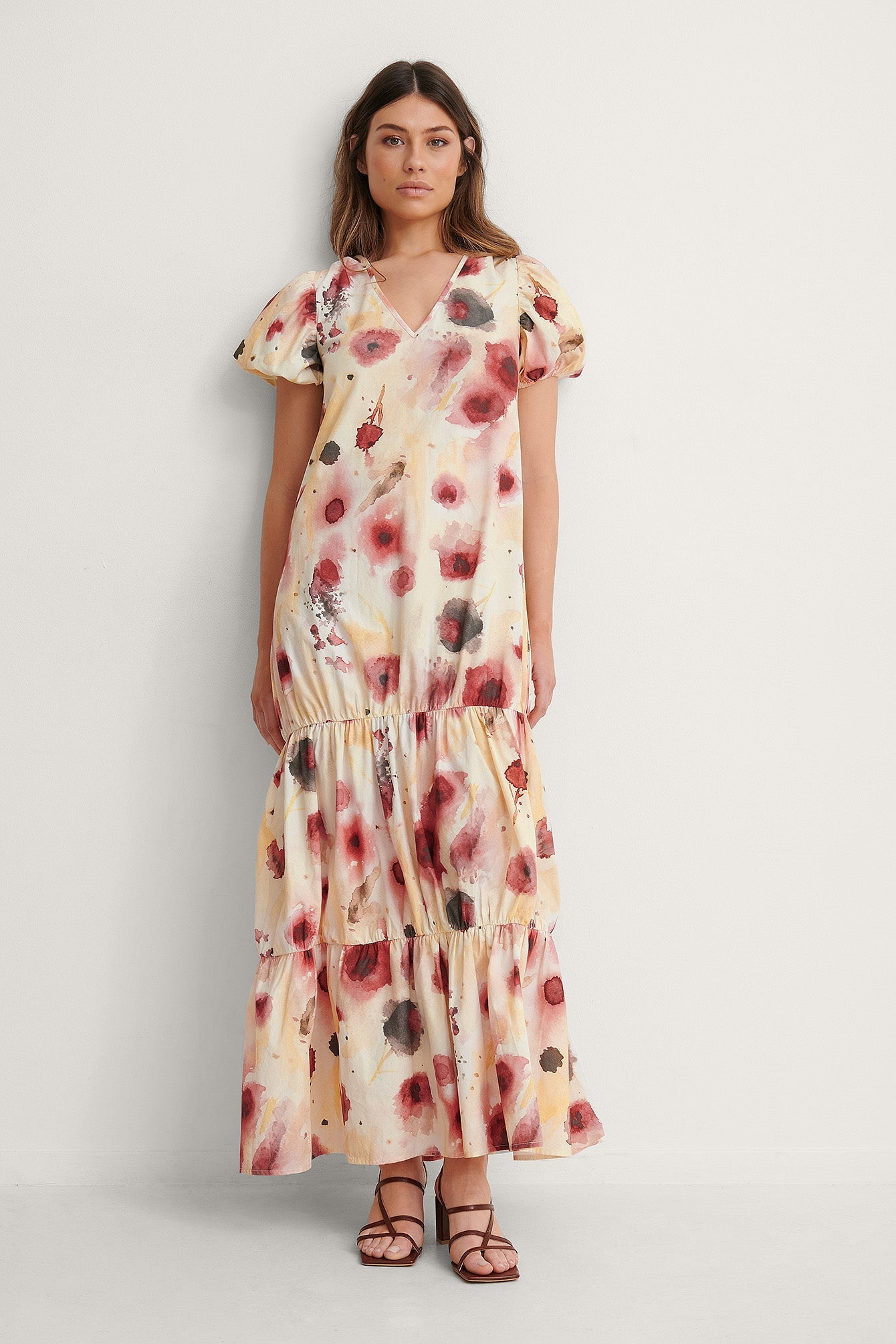 Balloon Sleeve Overlap Structured Dress - Walmart.com