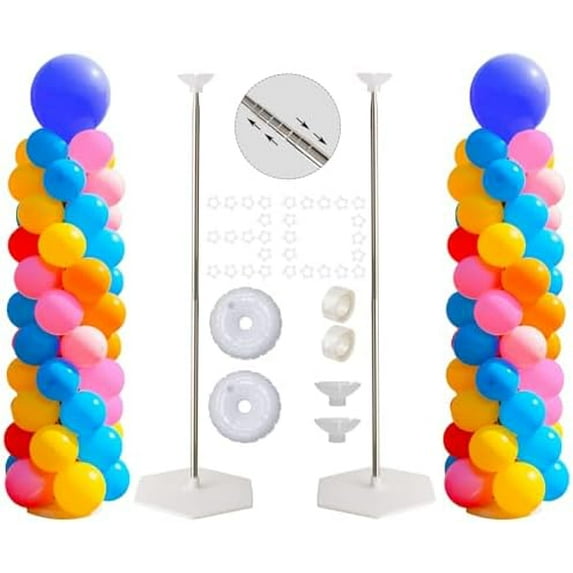 Balloon Stand Kit, Set of 2, 7 Feet Adjustable Balloon Column Stand for ...