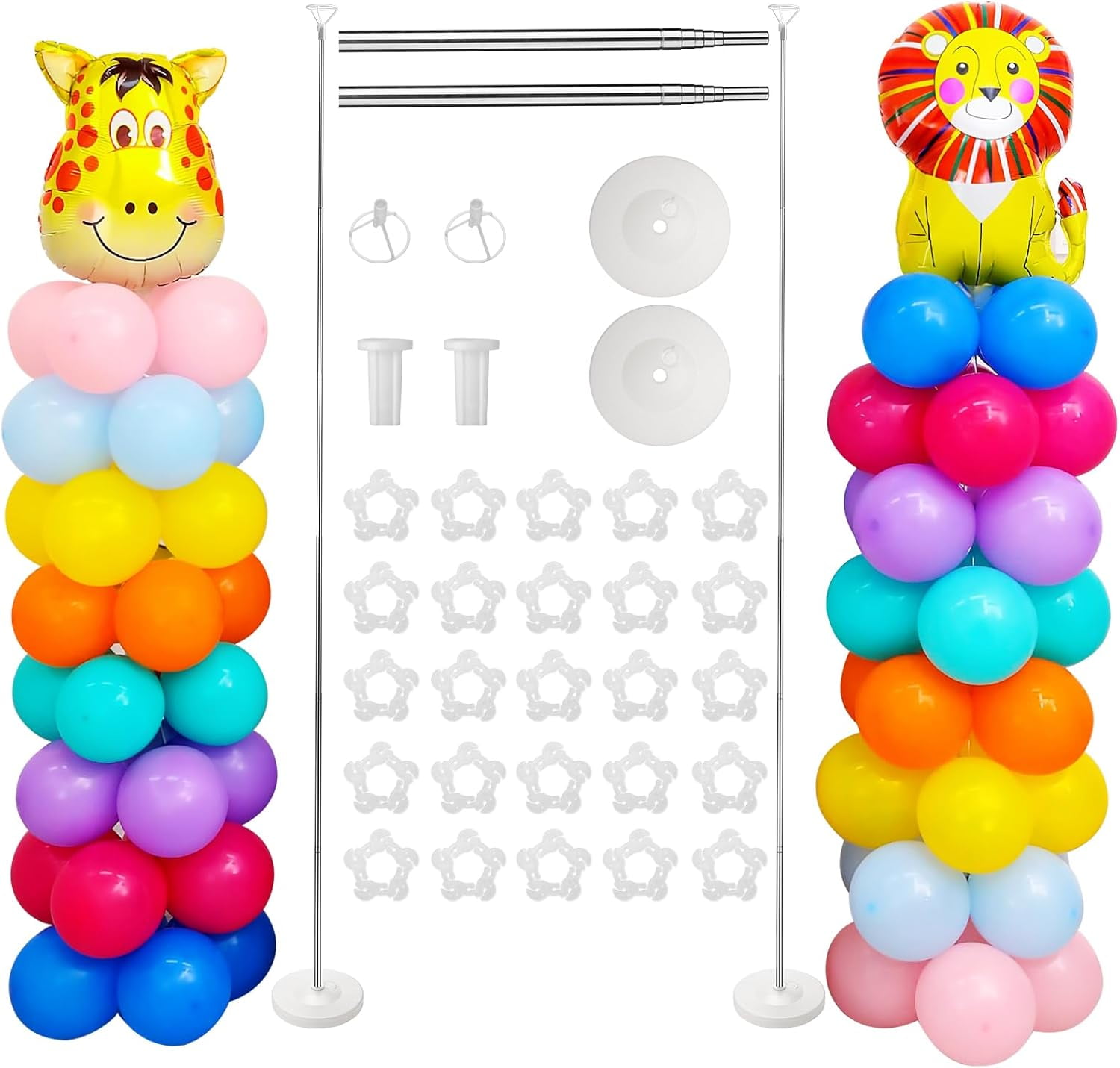 Balloon Stand Kit Set of 2, 7FT Adjustable Height Balloon Column Kit ...
