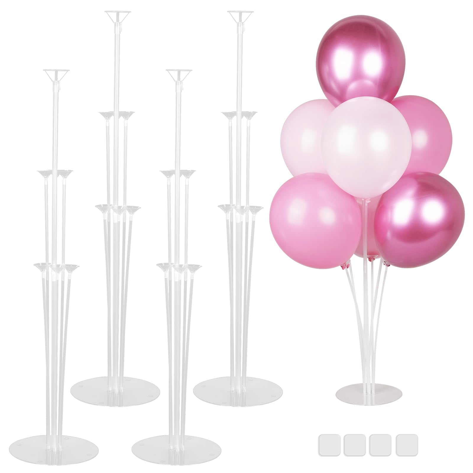 Balloon Stand Kit for Table, 4 BSL1 Sets Balloon Sticks Holder with ...