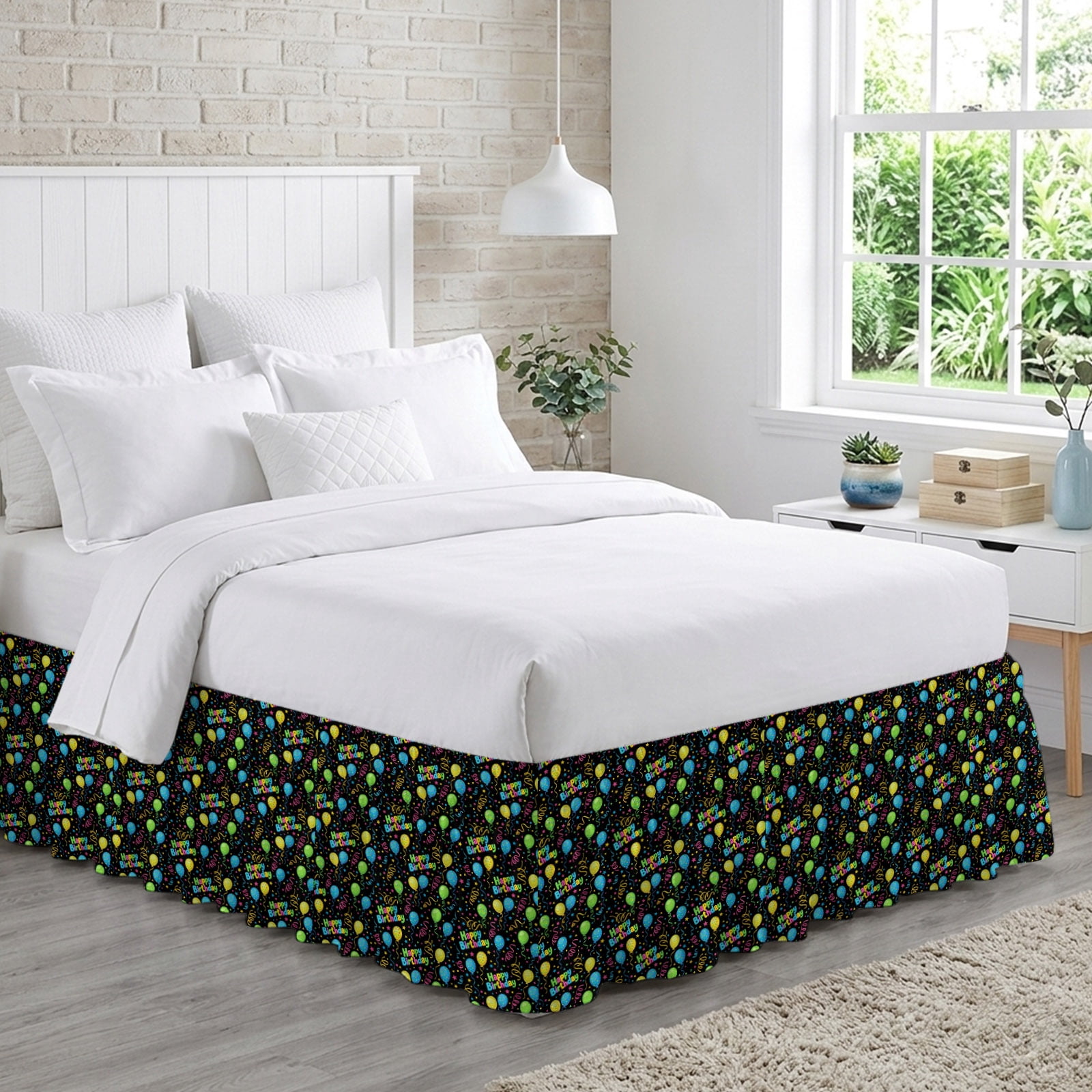 Balloon Stars Bed Skirt California King Size 18 Inch Drop, Festival ...