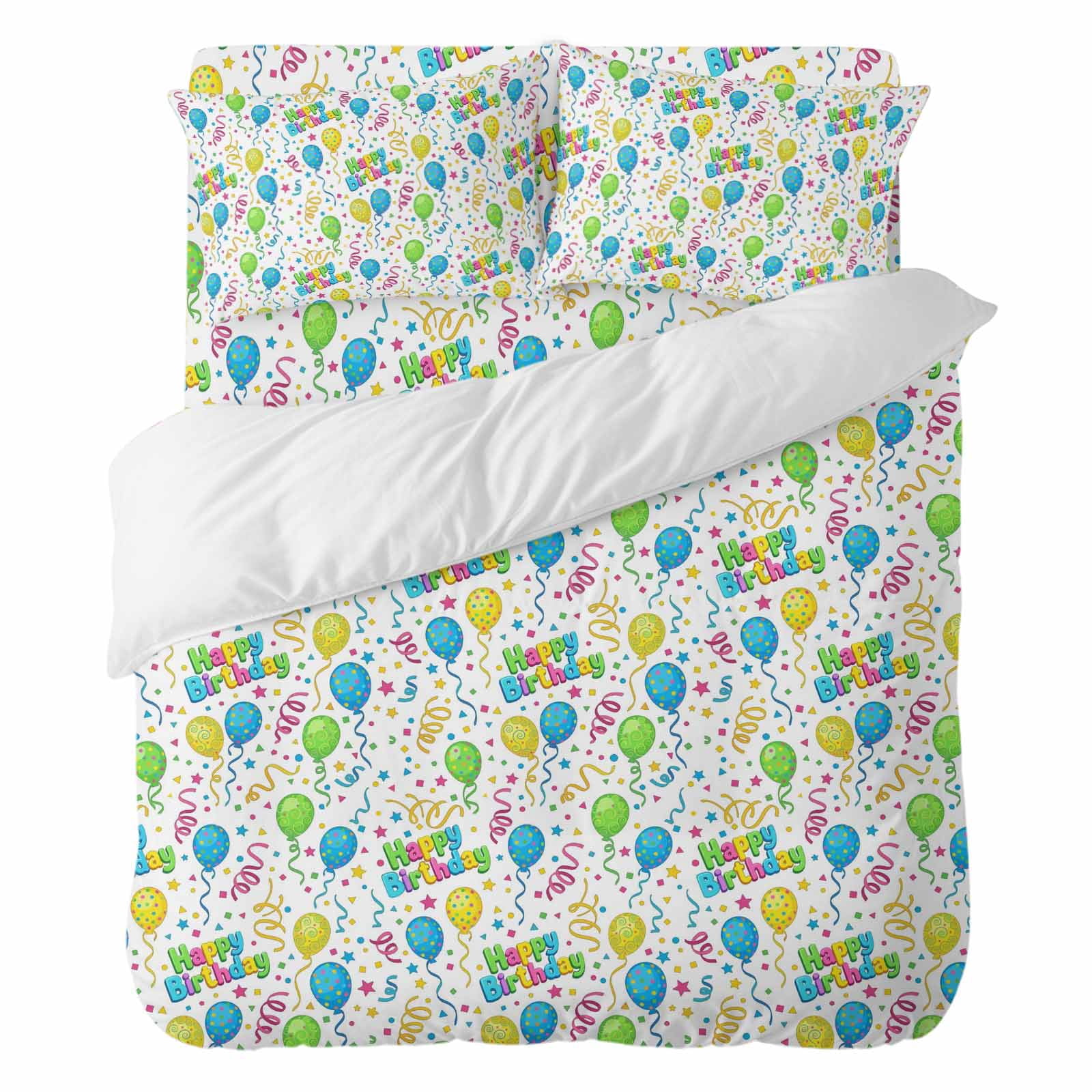 Balloon Stars Bedding Duvet Cover Set Twin Size 4 Pieces, Festival ...
