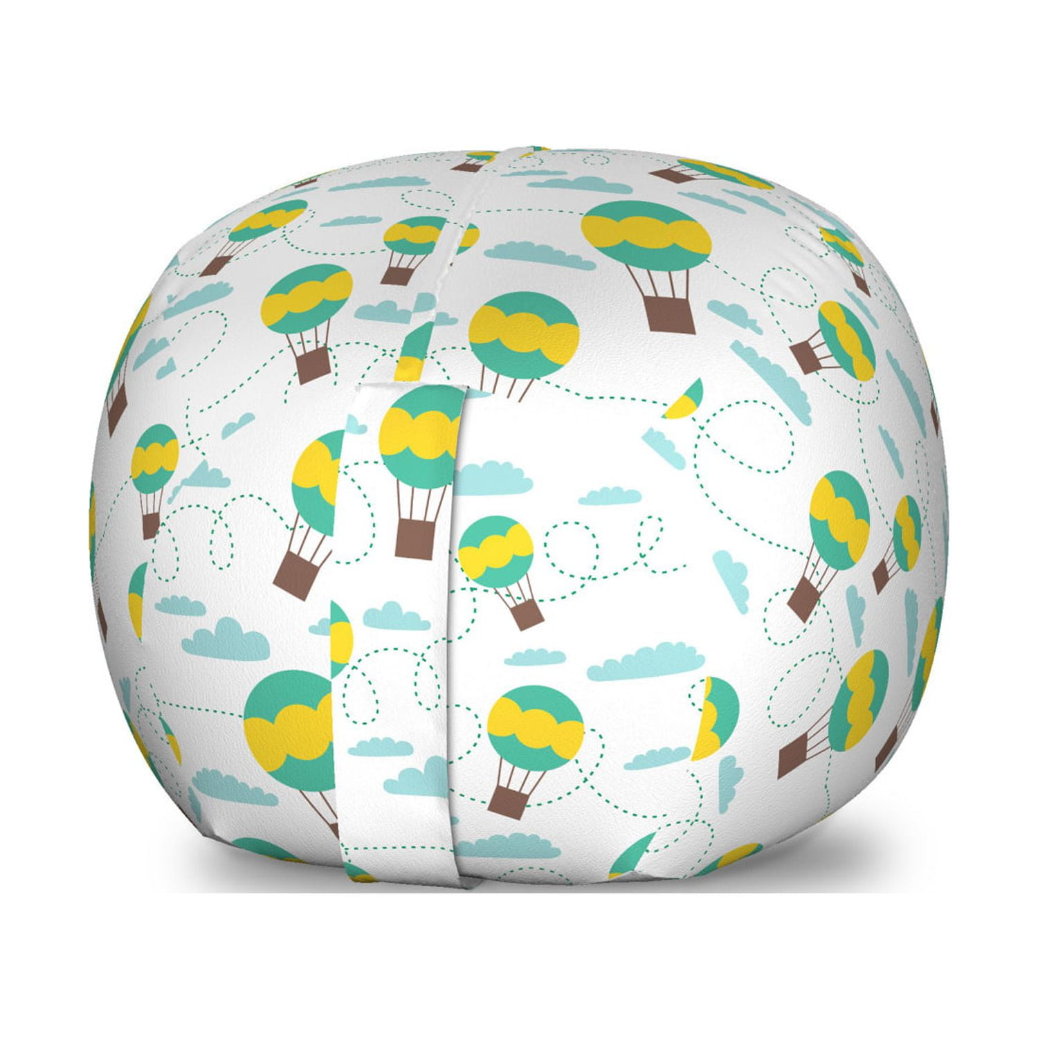 Balloon Storage Toy Bag Chair, Pattern with Cartoon Style Hot Air ...