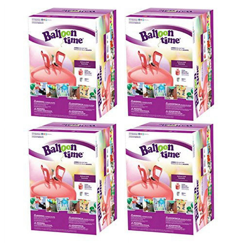 "Balloon Time Jumbo 12"" Disposable Portable Helium Tank Blend Kit (4 ...