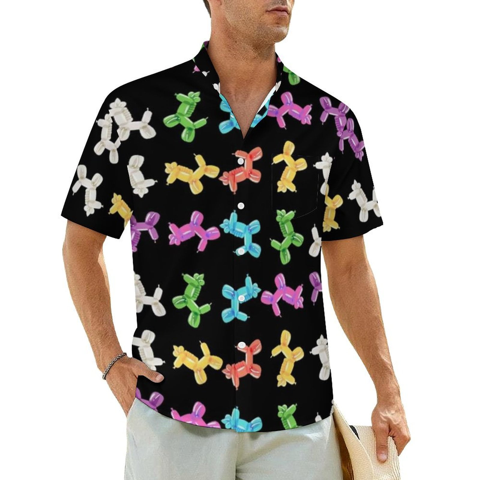 Balloon Transport Hawaiian Shirt For Man Vacation Steampunk Casual ...