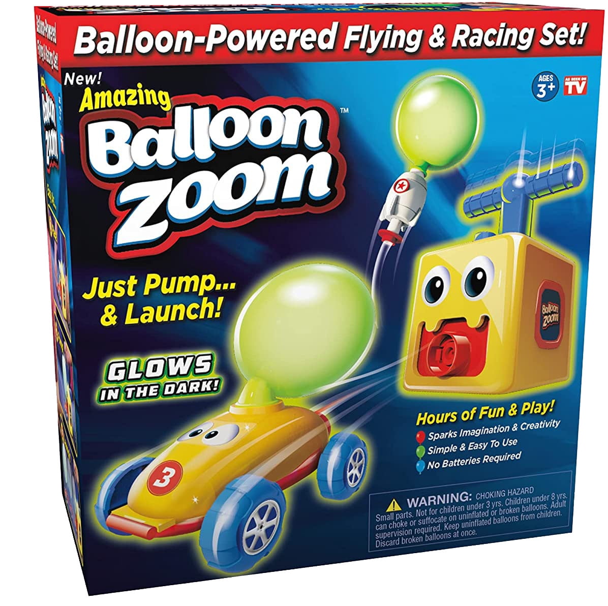 Balloon Zoom Balloon Powered Flying and Racing Set, Just Pump and ...