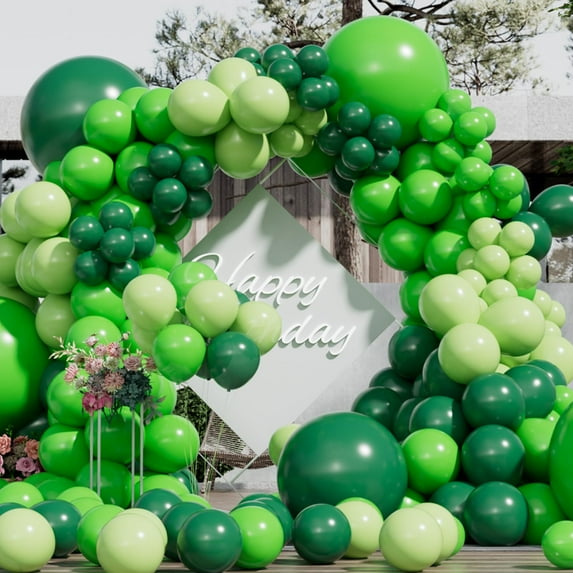 Balloon garland arch kit, 150pc green balloons set, 18in 10in 5in latex ...