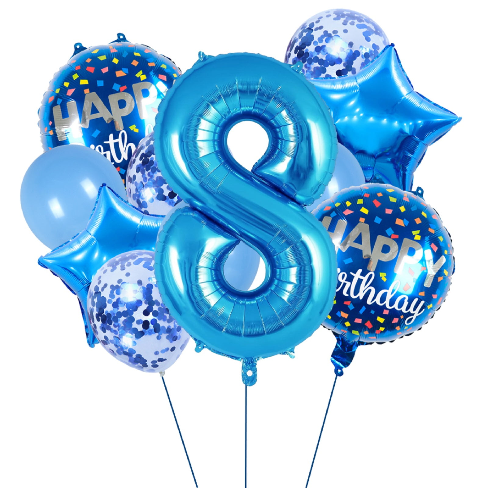 Balloons,11 pcs Foil Balloons 8 Year Old for 8th Birthday Party ...