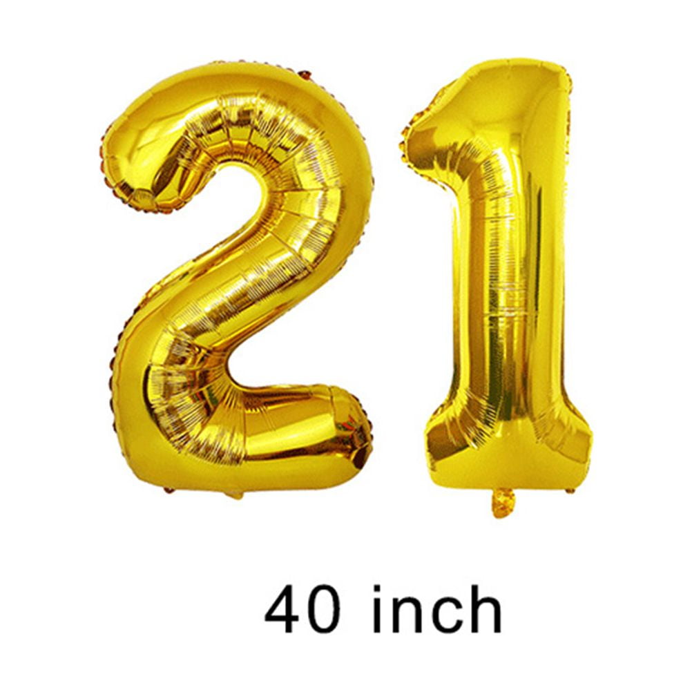 Golden Balloon Set for Proposal Decoration with Shining 21 Design Ideal ...