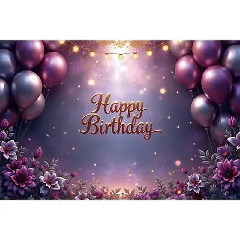 Balloons Birthday rations Banner Poster Backdrop Glitter Shimmer Star ...