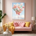 Balloons In The Sky Light Pink Pastel Colors Poster Unframed Paper ...