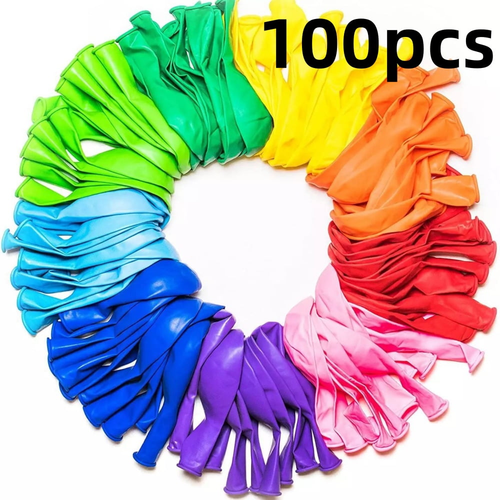 Balloons Pack of 100, Rainbow Set 12 Inch, Assorted Bright Colors, Made ...