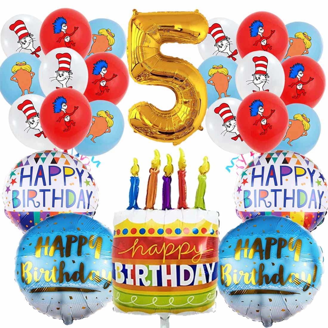 Balloons Party Supplies 5th Big Number Decorations Decor Kit Birthday ...