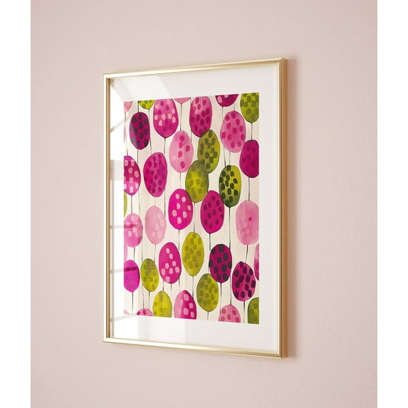 Balloons Poster Abstract Nursery Wall Art Trendy Kitchen Retro Green ...