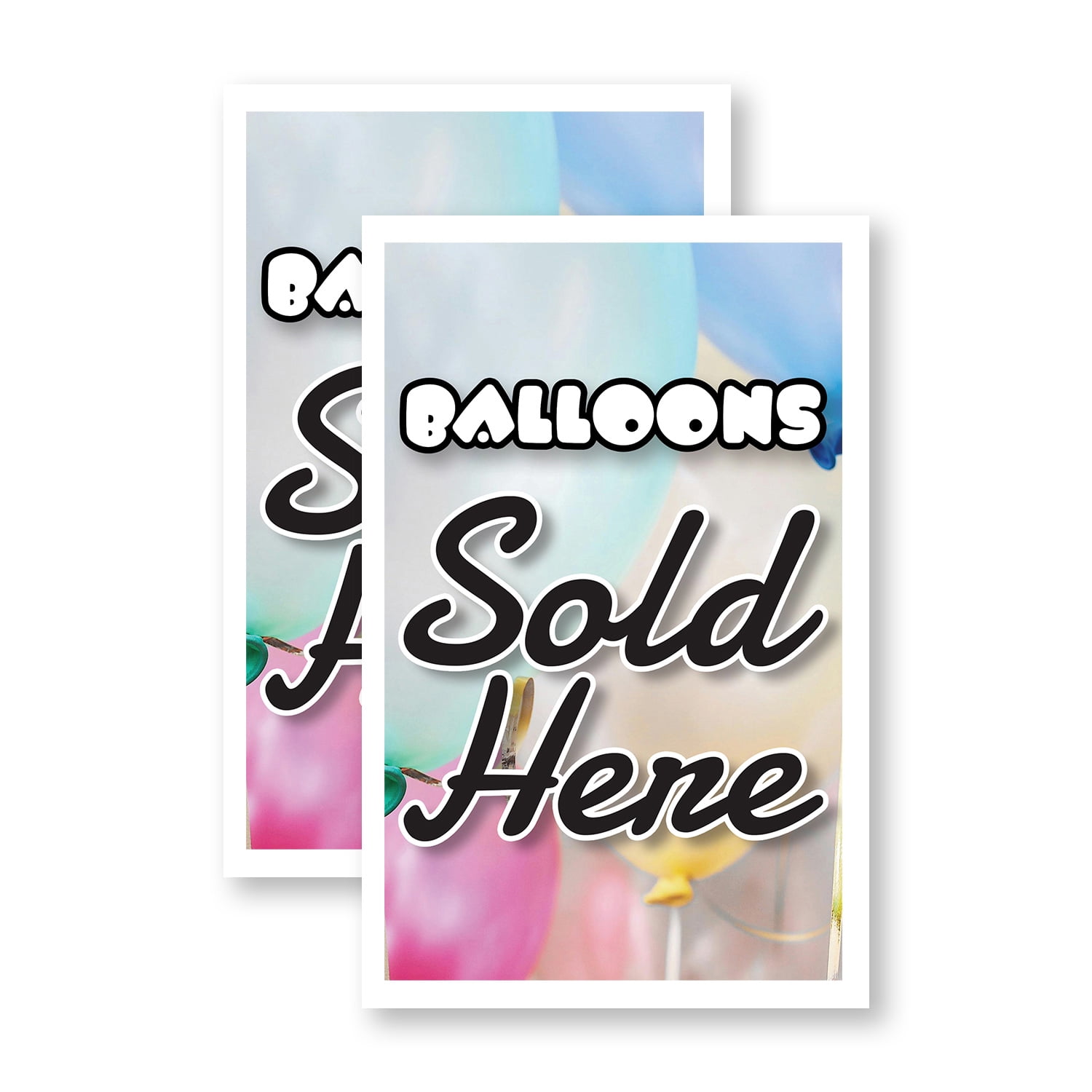 Balloons Sold Here (2-Pack) 24 Inch x 36 Inch Vinyl Decals | Sign ...
