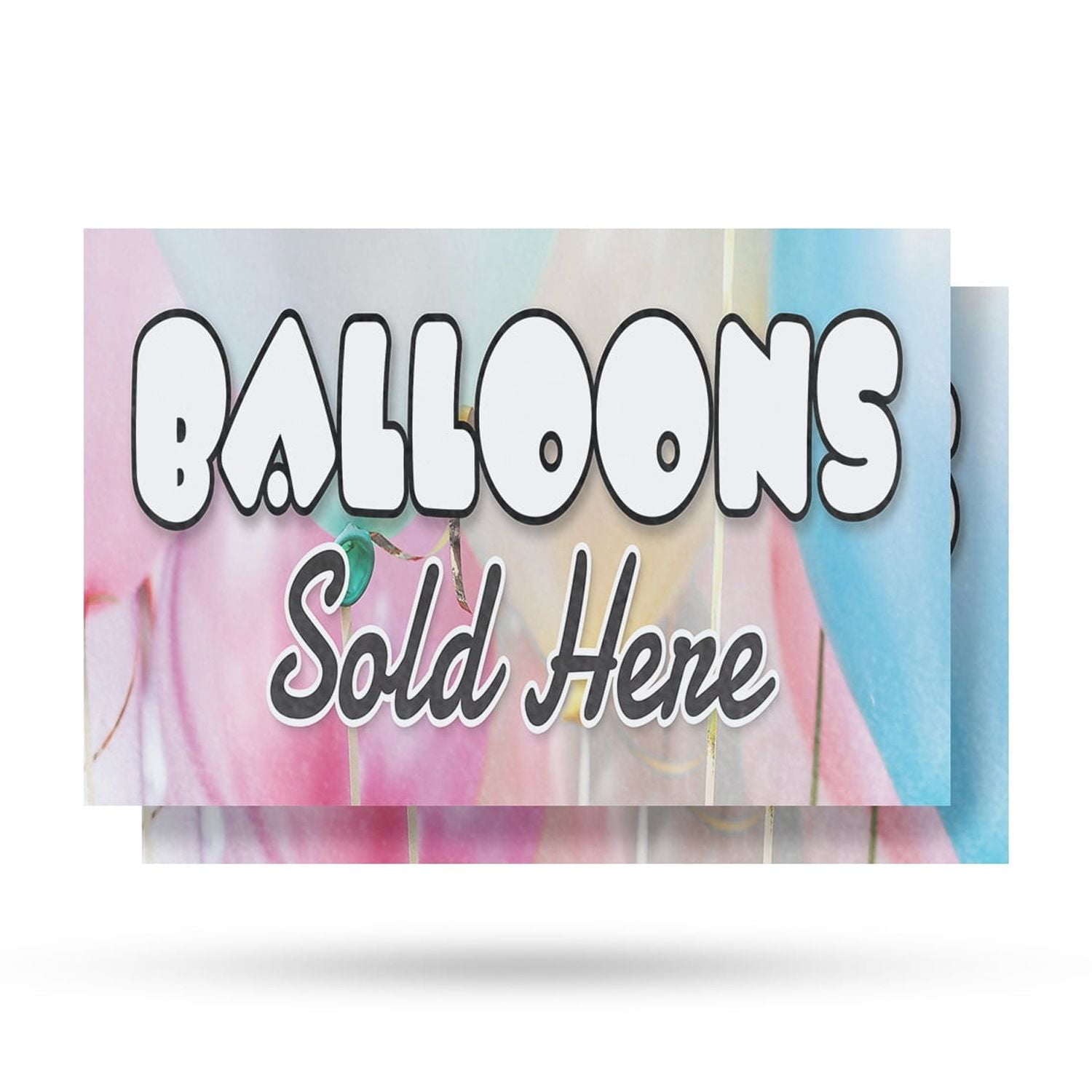 Balloons Sold Here Vinyl Decal 2 Pack of 18 Inch x 24 Inch Weatherproof ...