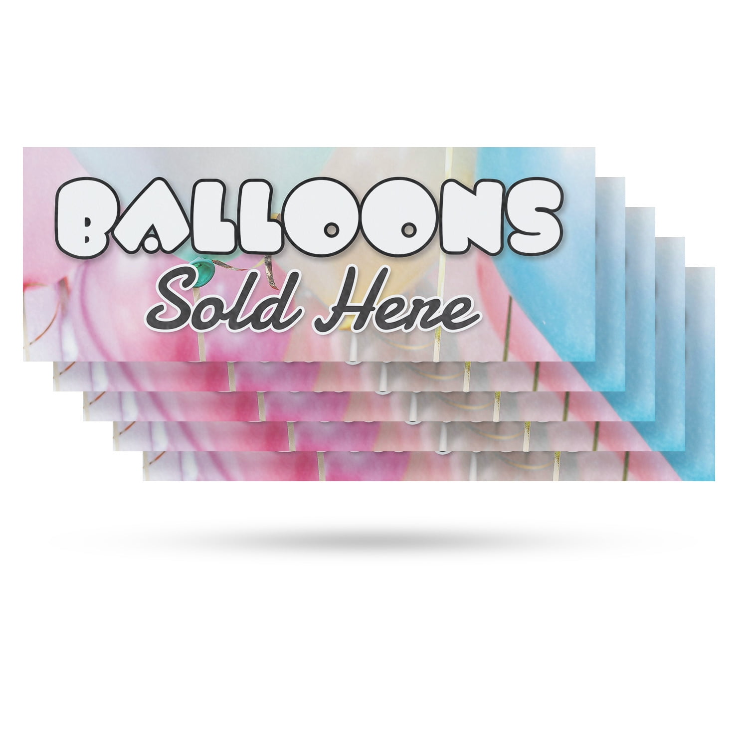 Balloons Sold Here Vinyl Decal 5 Pack of 24 Inch x 9 Inch Weatherproof ...