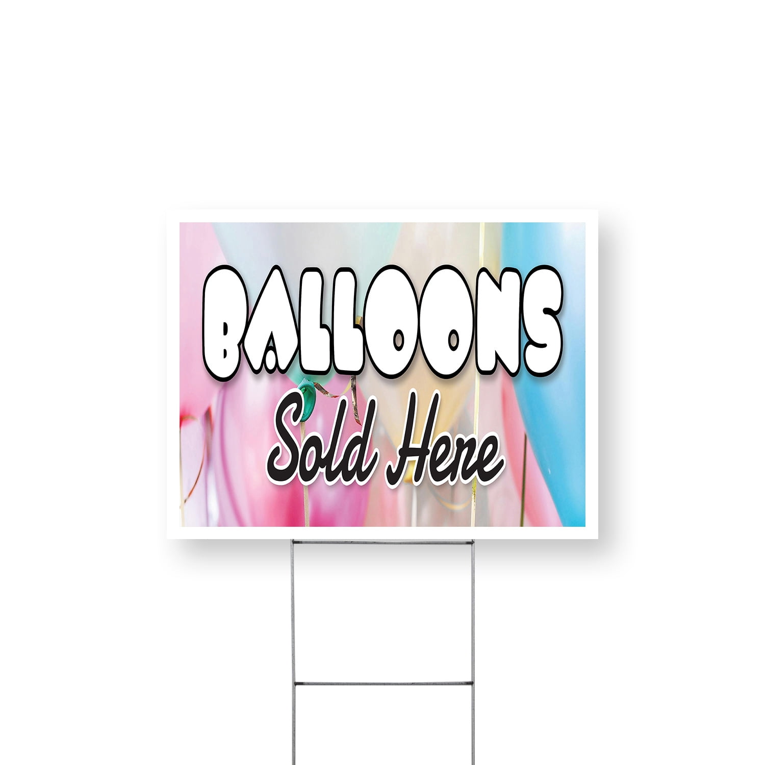 Balloons Sold Here Yard Sign 18 Inch x 24 Inch Double Sided ...
