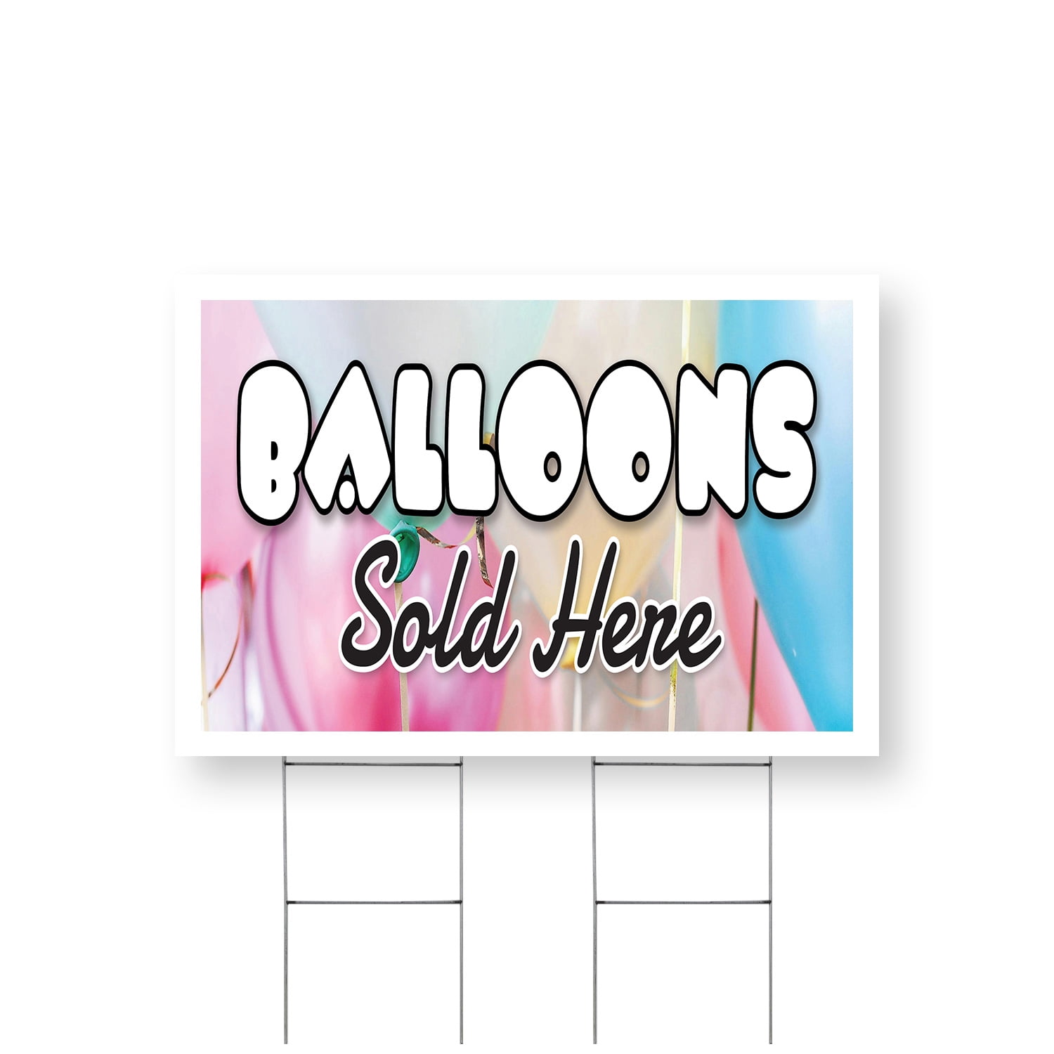 Balloons Sold Here Yard Sign 24 Inch x 36 Inch Double Sided ...
