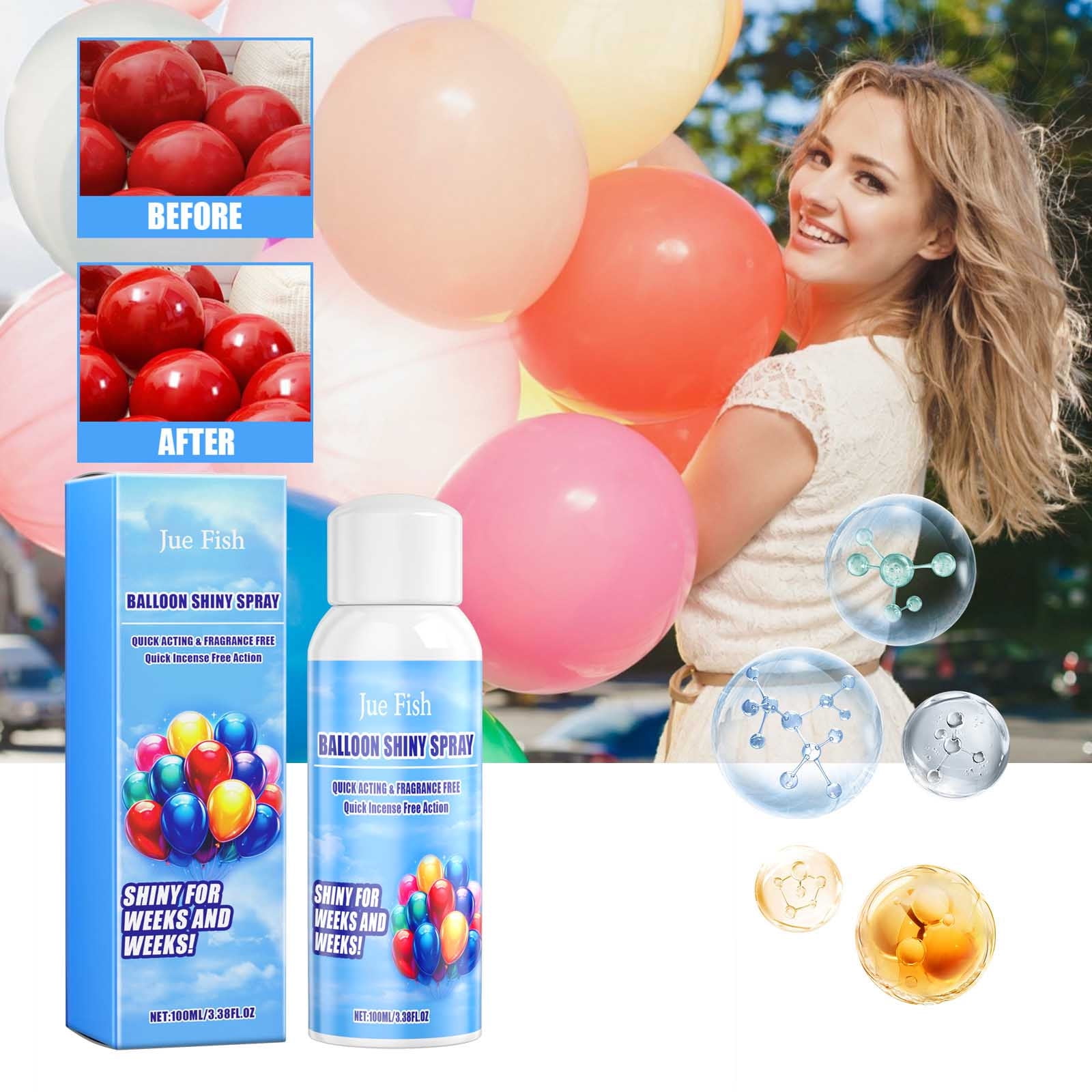 Balloons Spray Aerosol, 100ml, Birthday Decor, Air-Inflated, Non-Toxic ...