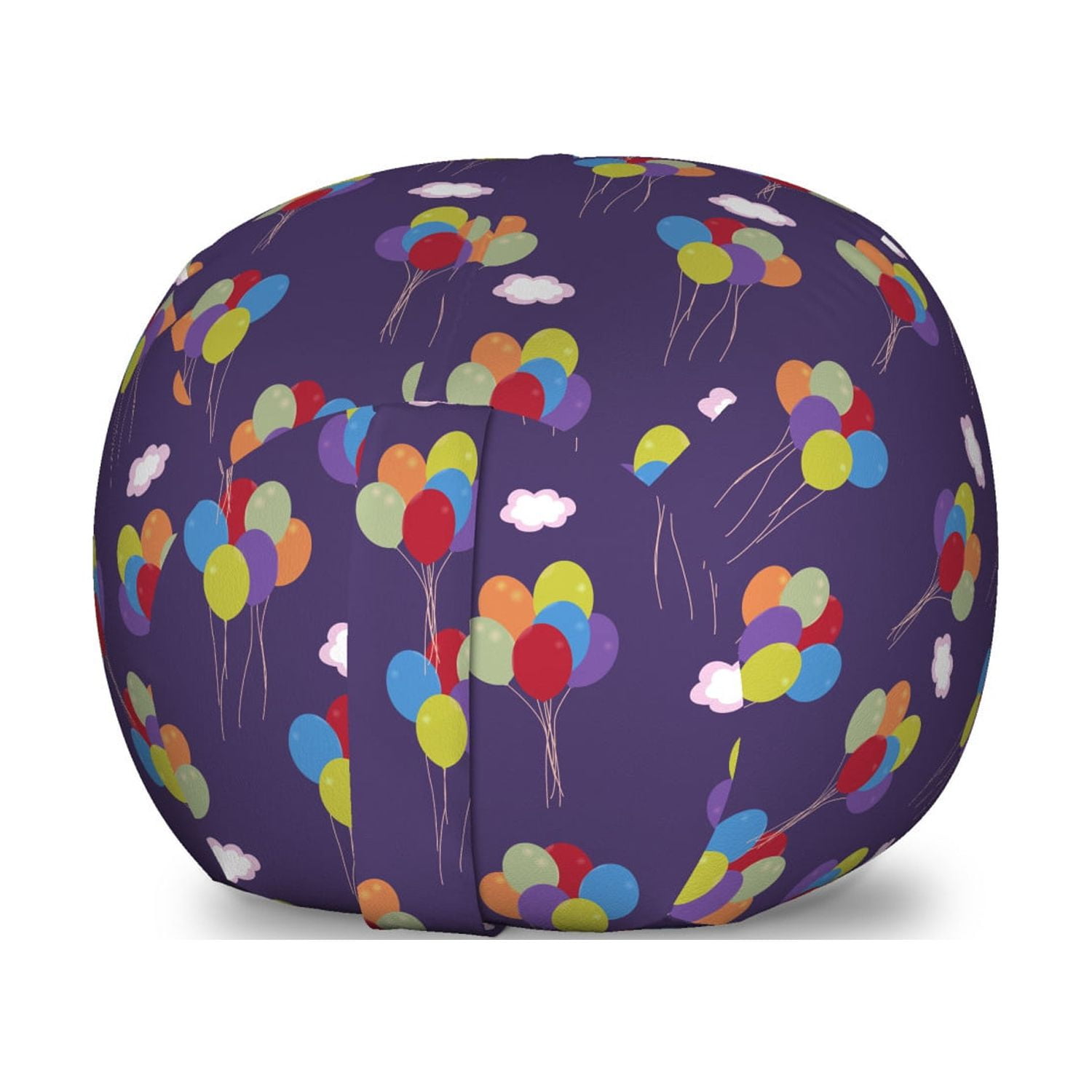 Balloons Storage Toy Bag Chair, Pile of Colorful Balloons and Clouds ...