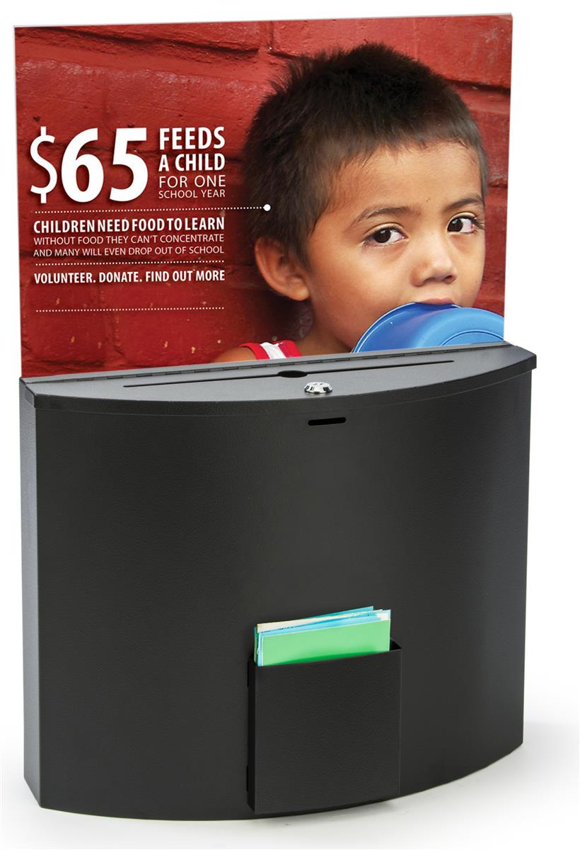 Ballot and Suggestion Box, Locking, Includes 17" x 11" Sign Holder ...