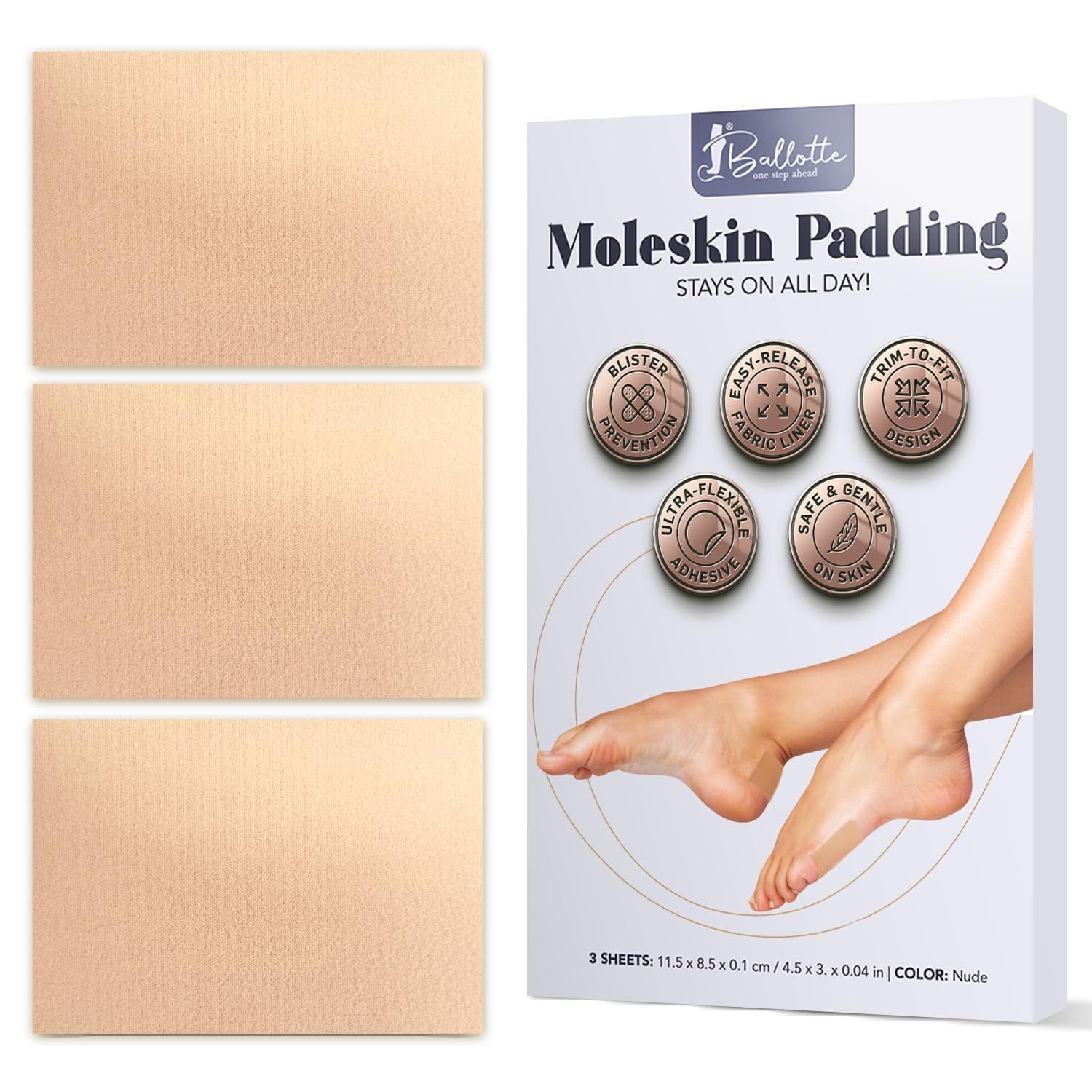 Ballotte Moleskin for Blisters | Soft and Durable Moleskin for Feet ...