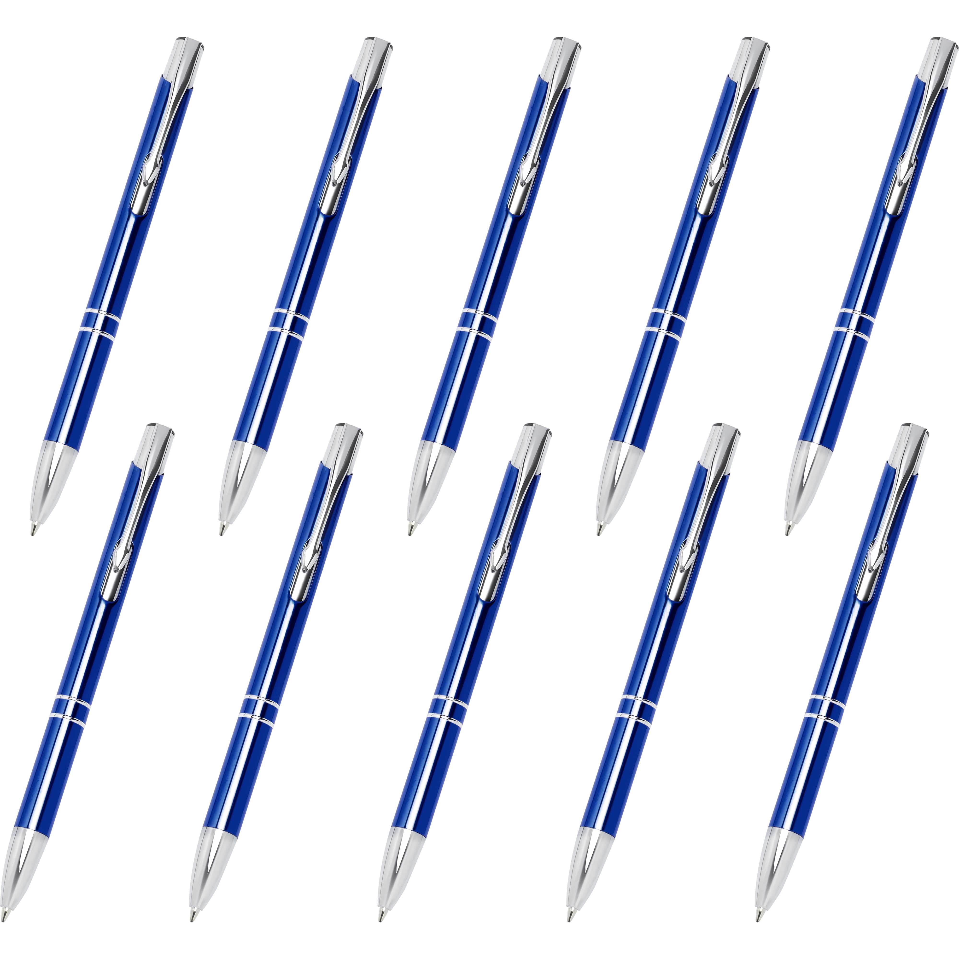 Ballpoint Aluminum Pens Set of 10, Bulk Pack - Black Ink, Great for ...