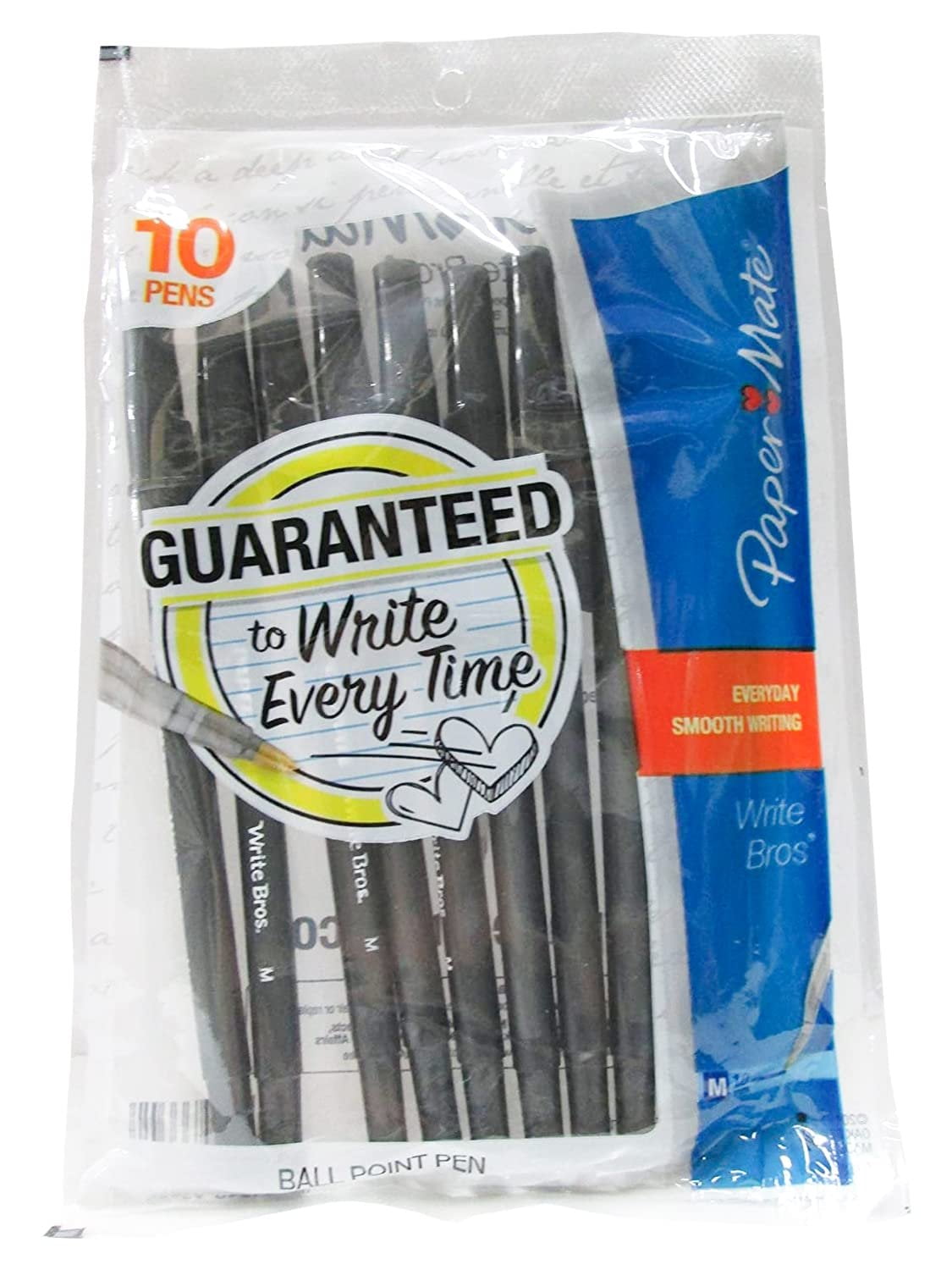 Ballpoint Pen, Medium Point, 10/PK, Black, Sold as 1 Pack by Paper Mate ...