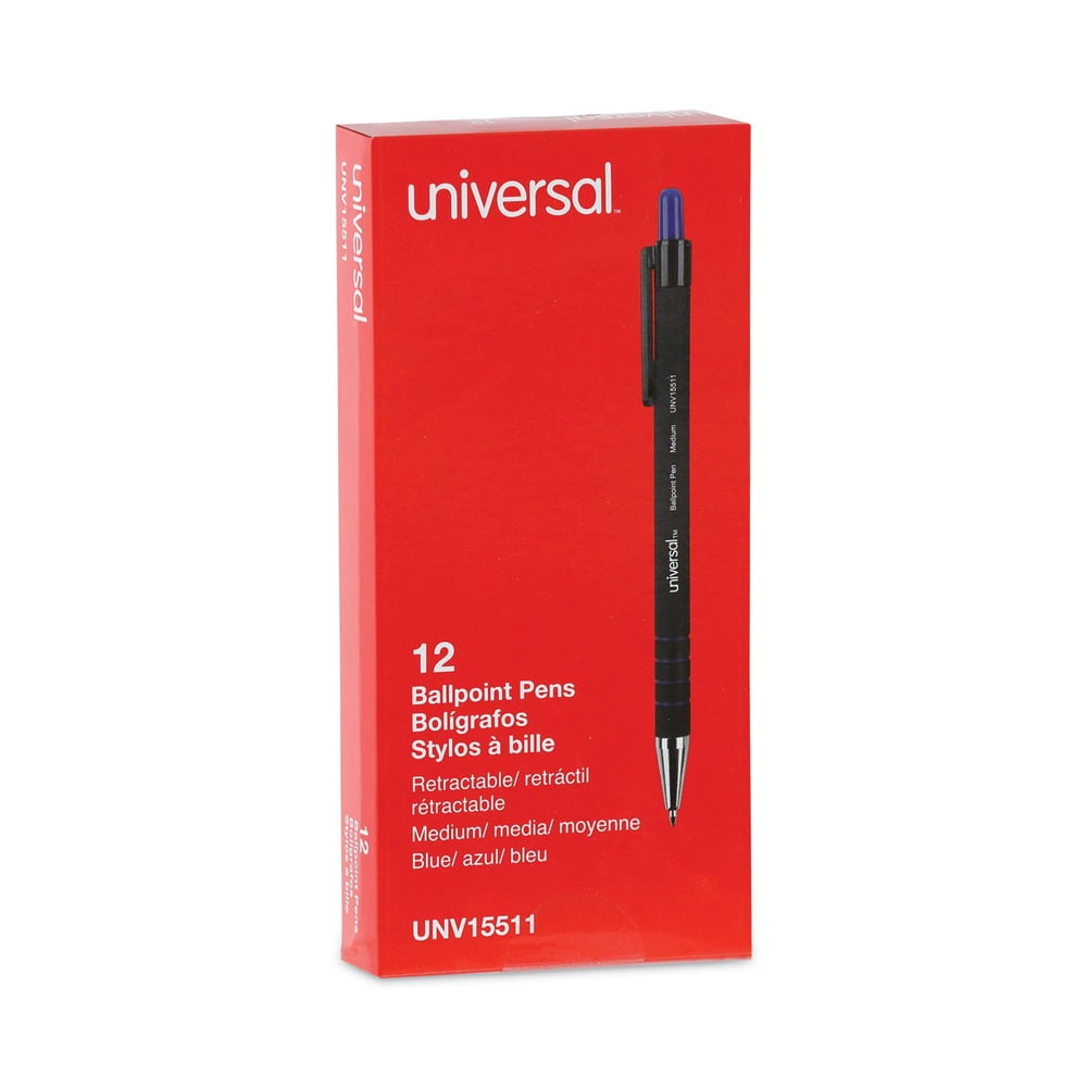 Universal UNV15511 1 mm Retractable Ballpoint Pen - Medium, Blue (1 ...