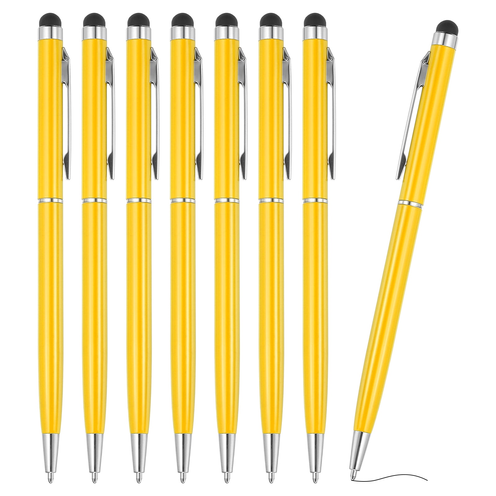 Ballpoint Pen with Stylus Tip, 8Pcs 2 in 1 Metal Pen Black Ink 1.0mm ...