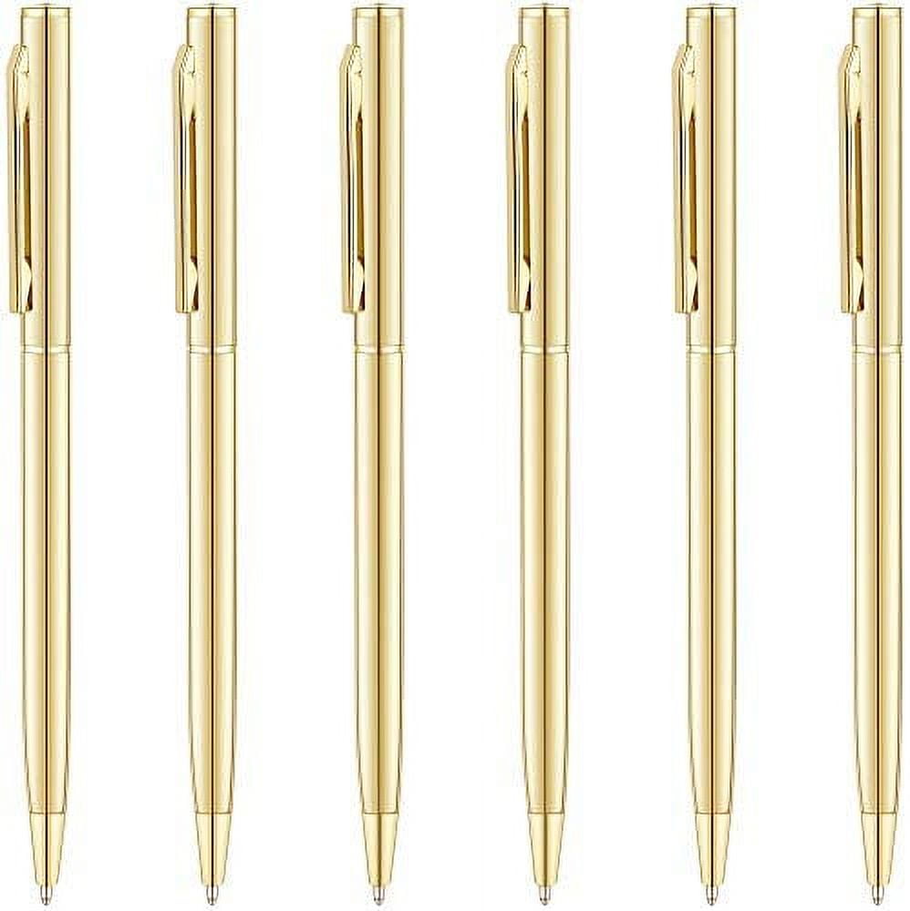 Ballpoint Pens-Gold, Slim Retractable Lightweight Gold Pens Set Nice ...