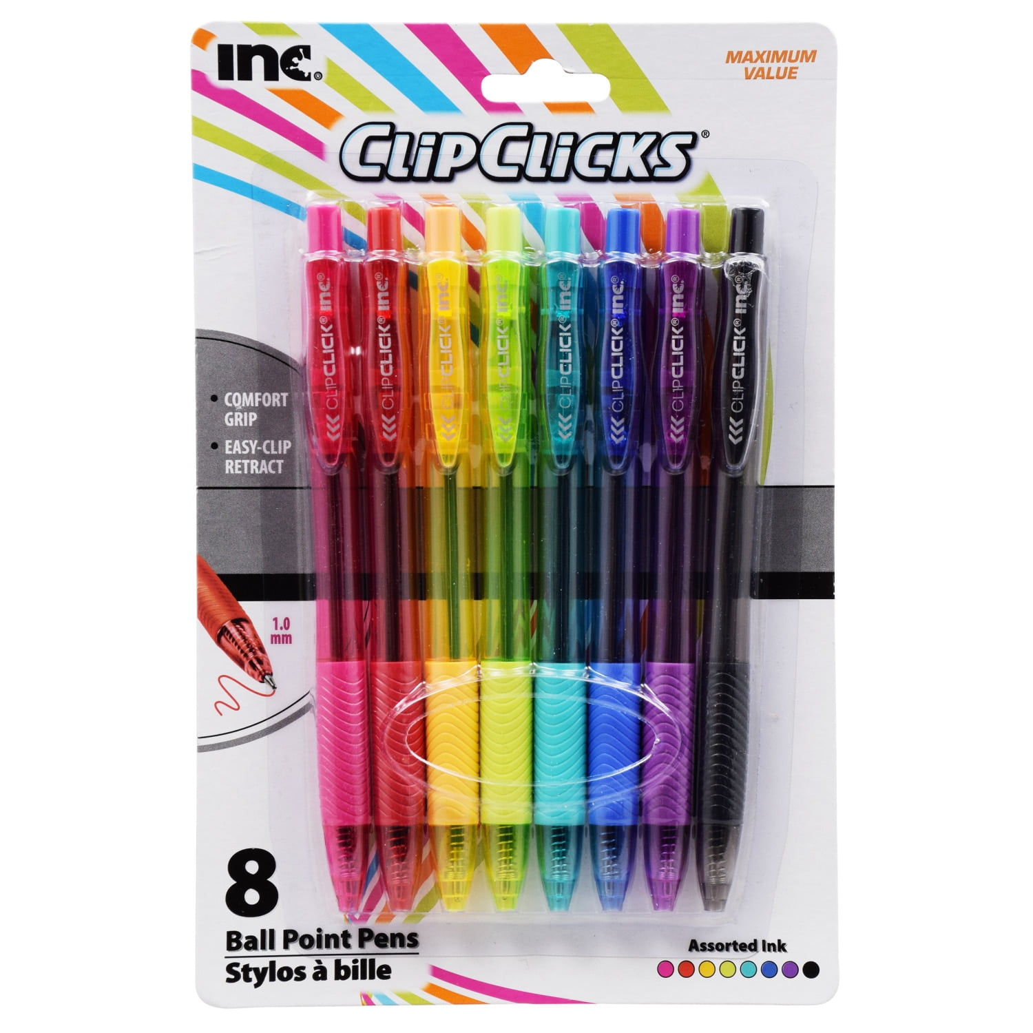 Fashion Colored Ballpoint Pens, 16 Pack - Assorted Bold Ink Writing ...
