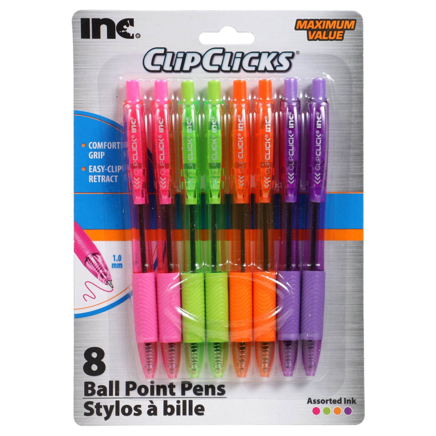 Ballpoint Pens - Pens Party Color Ballpoint Pens, 24 Pack - Walmart.com