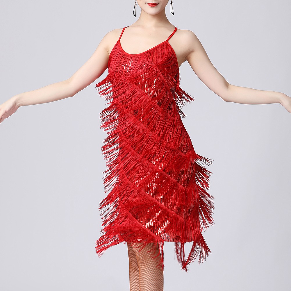 Ballroom dance woman sequin dress shiny latin dance dress Female Samba ...