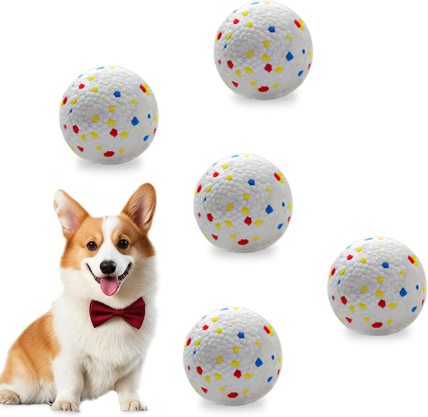 Balls 2.2 Inch, Indestructible Dogs Balls 5 Pack for Aggressive Chewers ...