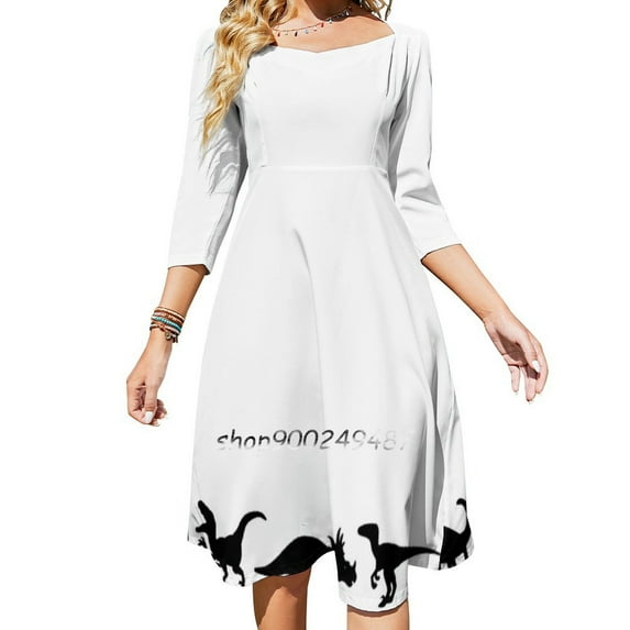 Balls And Lamps! Square Neck Dress Sweet Summer Dress Women Elegant ...