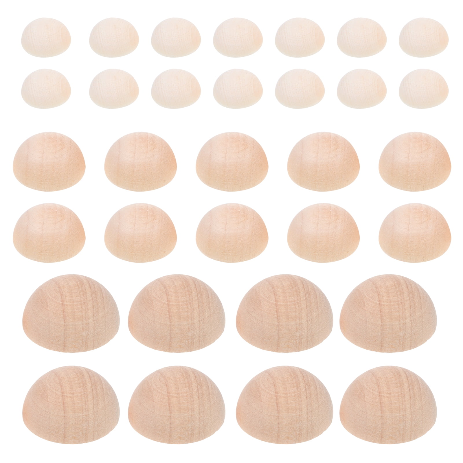 YSNOOWE Unfinished Half Round Ball Wooden Balls Light Brown 150Set ...