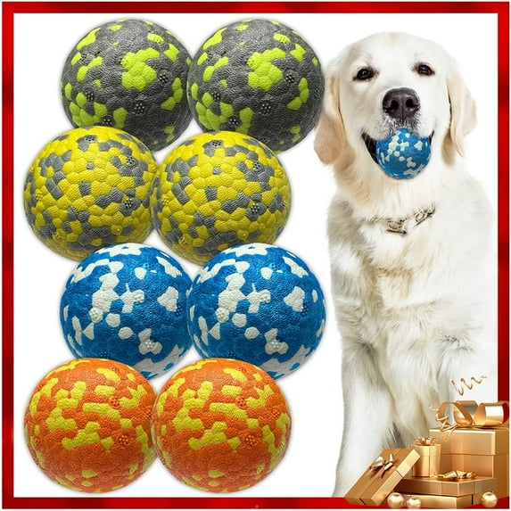 Balls, Indestructible Tennis Balls for Dogs, Durable Bouncy Balls for ...