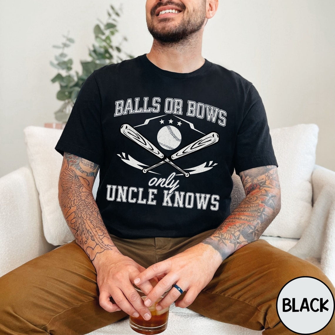 Balls Or Bows New Uncle Shirt Baseball Uncle Tshirt Baseball Gender ...