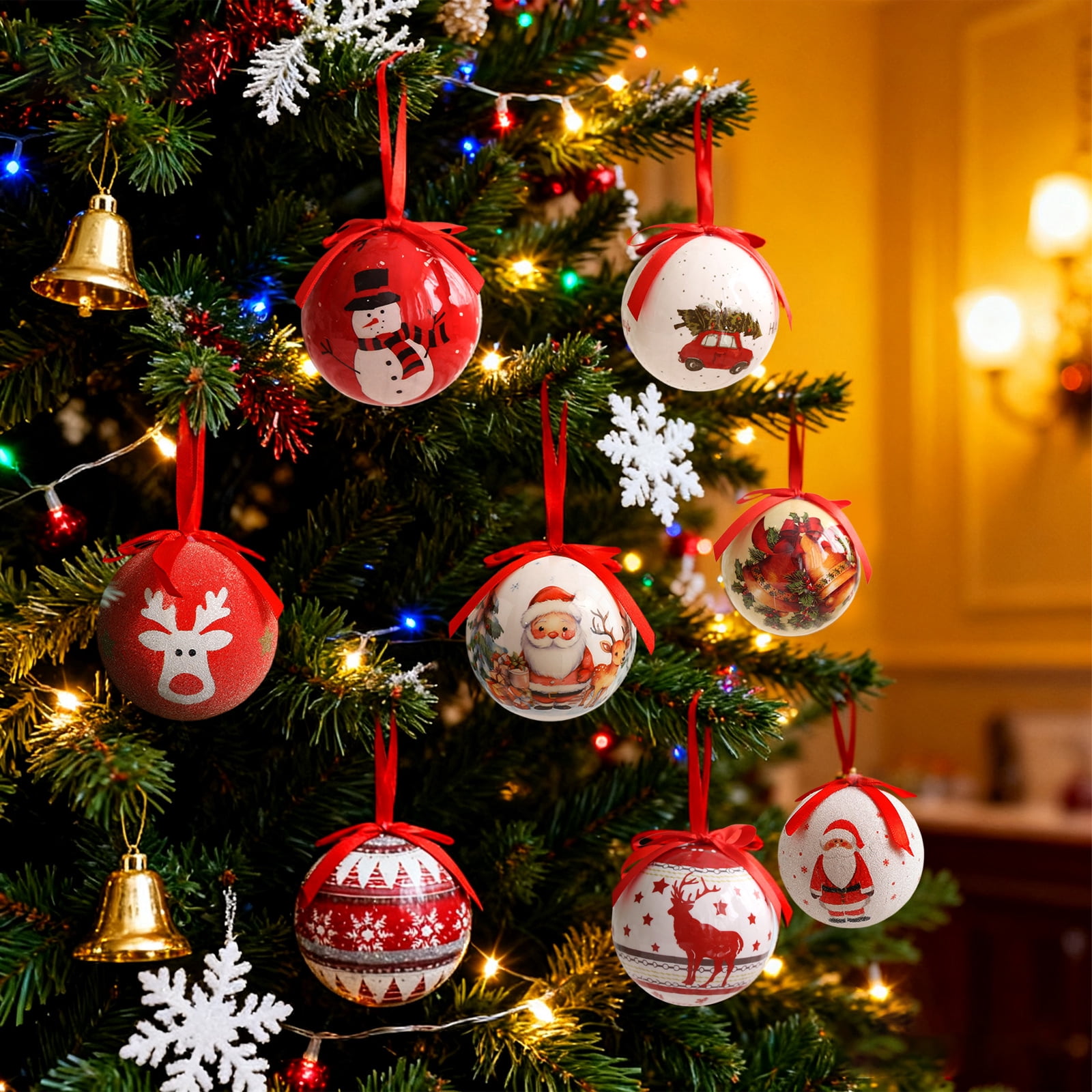 Balls Ornaments for Christmas Tree Xmas Ball Ornaments Set-Decorative ...