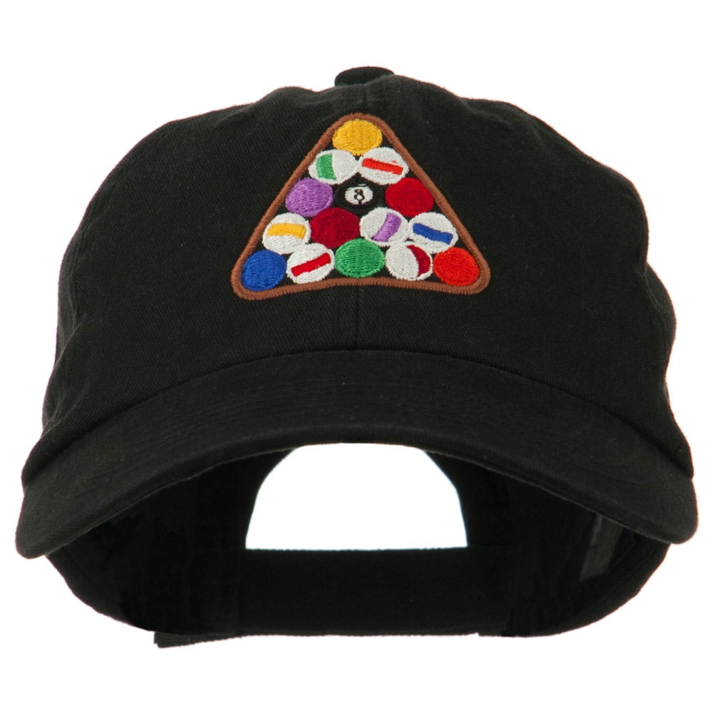 Balls Pool Rack Embroidered Low Profile Washed Cap - Black OSFM ...