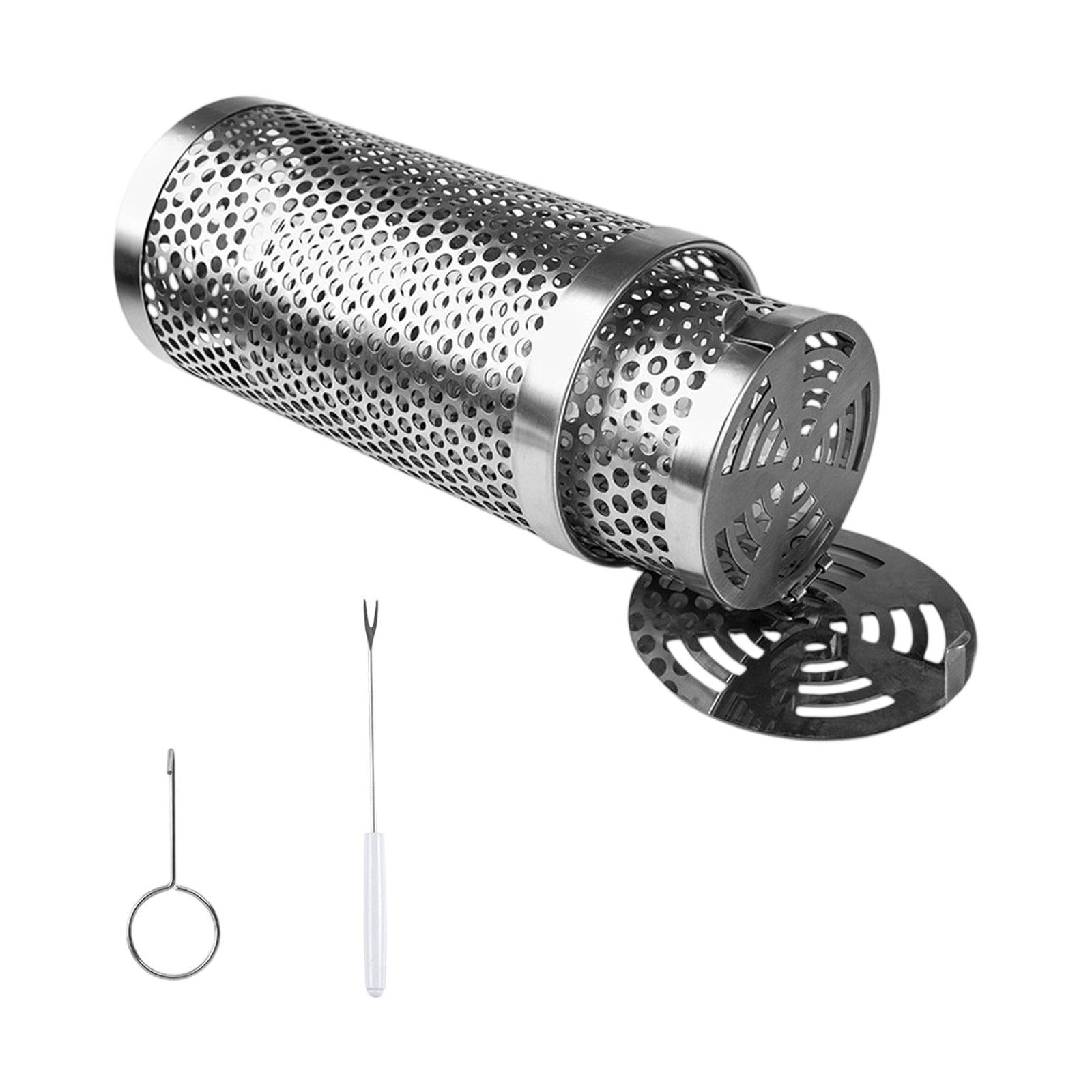 BallsFHK 304 Stainless Steel Rotating BBQ Grill Basket Rolling Drum For ...