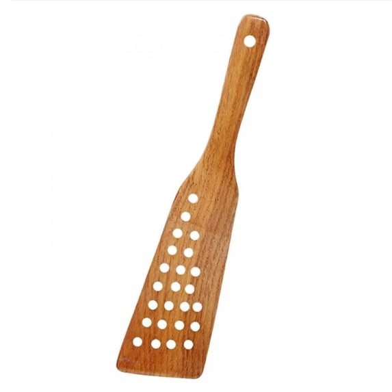BallsFHK Advanced Manual Curved Spatula With Holes, Wooden Spatula For ...