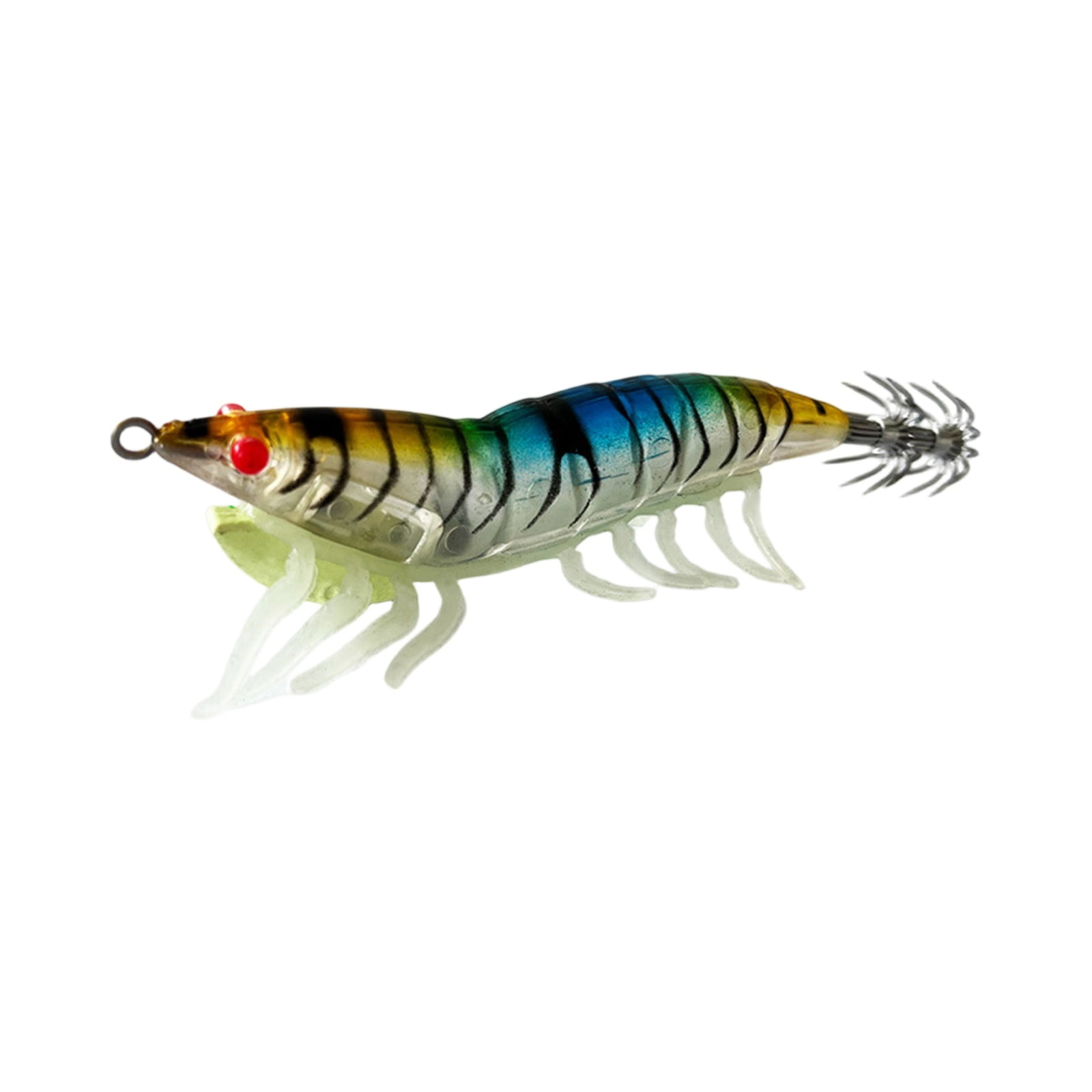 BallsFHK Artificial Shrimp With Rings Bead Cuttlefish Hook Glow Squid ...