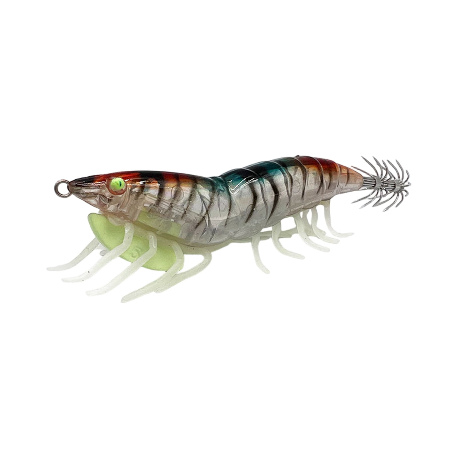 BallsFHK Artificial Shrimp With Rings Bead Cuttlefish Hook Glow Squid ...