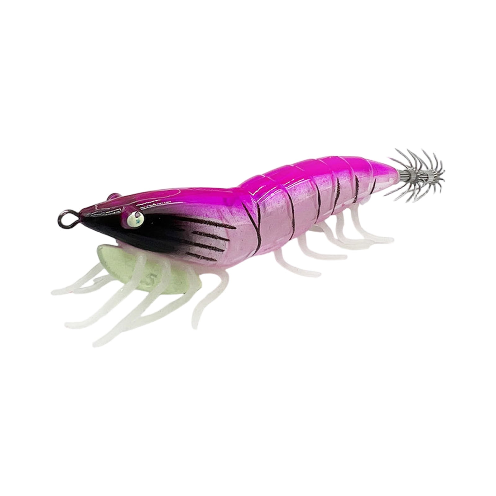 BallsFHK Artificial Shrimp With Rings Bead Cuttlefish Hook Glow Squid ...