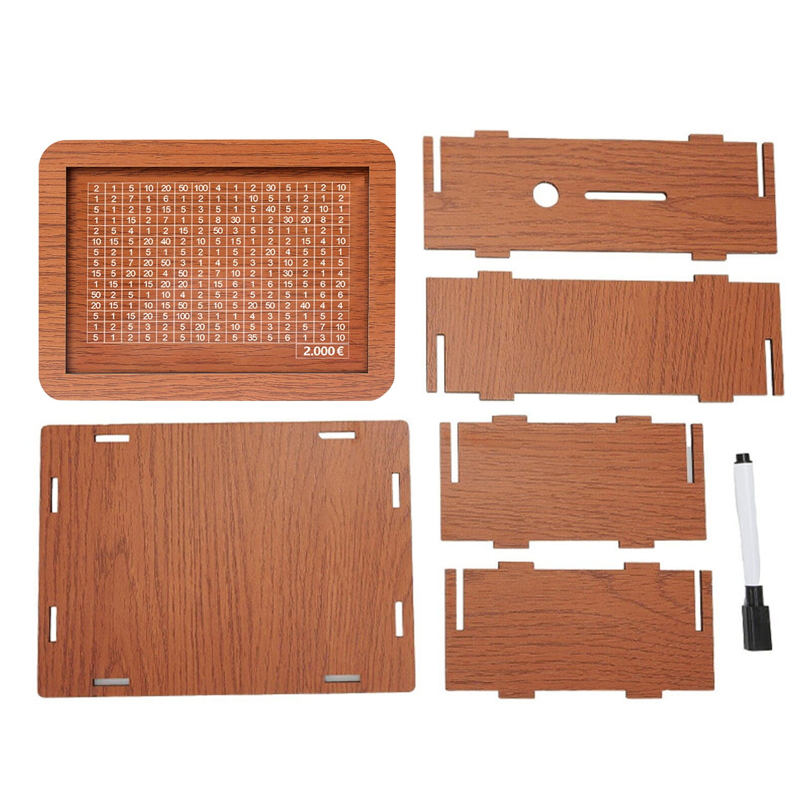 BallsFHK Cash Wooden Savings Box, Savings Challenge Box, Cash Savings ...