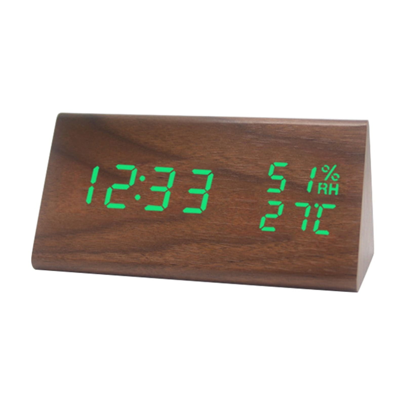 BallsFHK Digital Alarm Clock For Bedroom - Wooden Desk Clock With Date ...